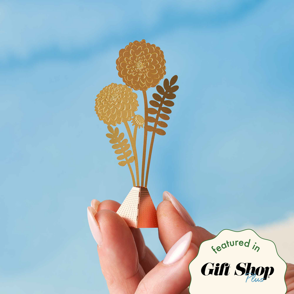 Dahlia flower Tiny Bouquet in Copper | Gifts to send in the post – Another Studio