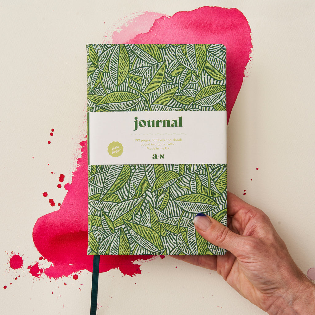 A5 Green botanical journal, PLAIN pages – Another Studio